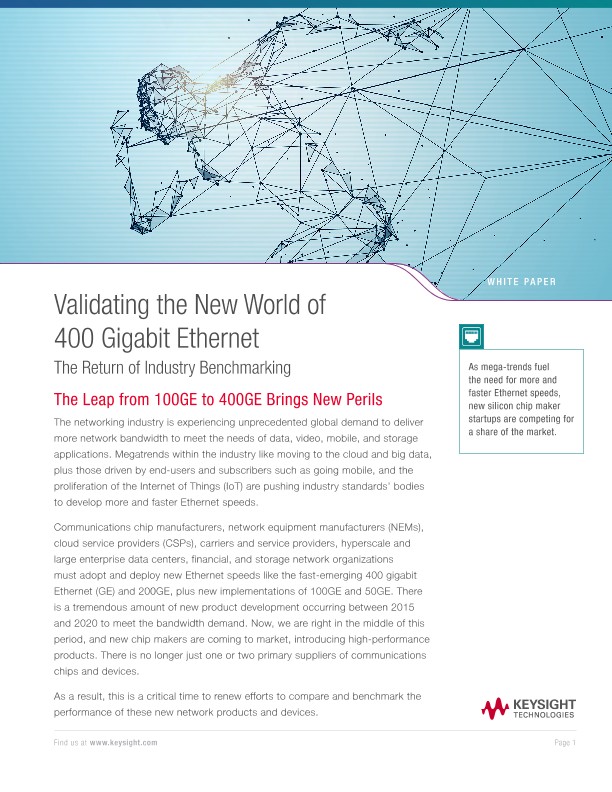 Validating 400 Gigabit Ethernet | Keysight PDF Asset Page | Keysight